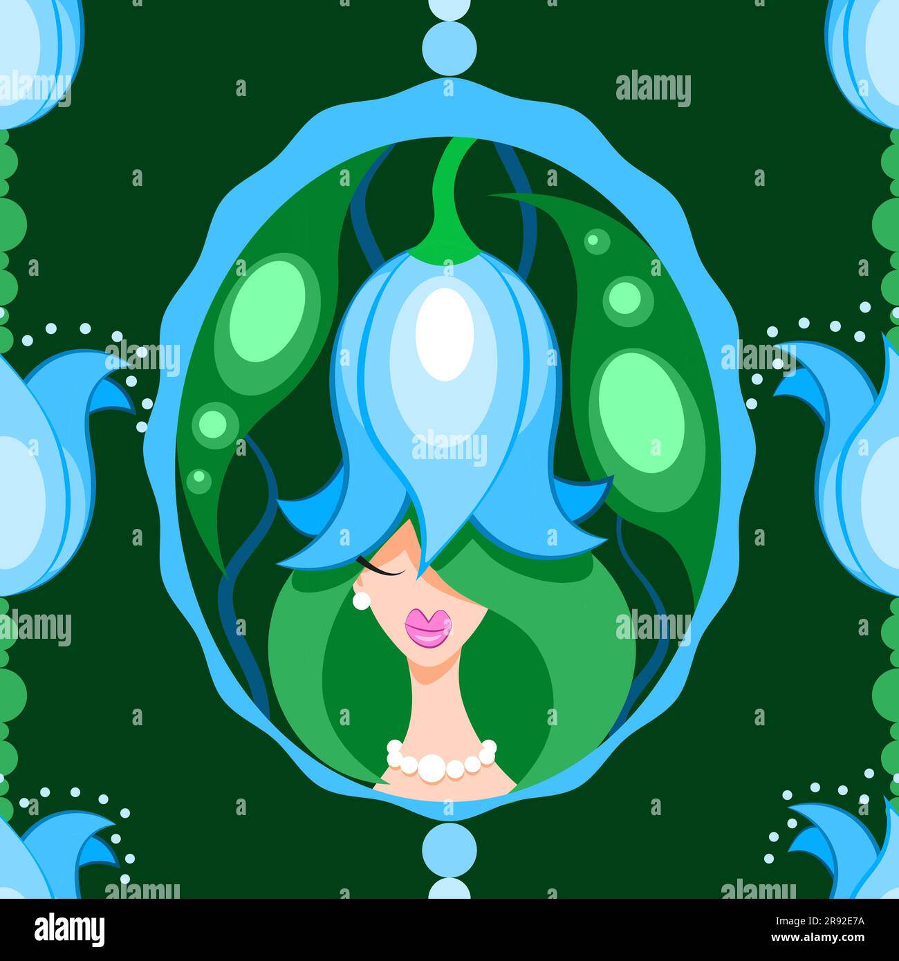 Seamless pattern of fairy bluebell flower. vector Stock Vector Image ...