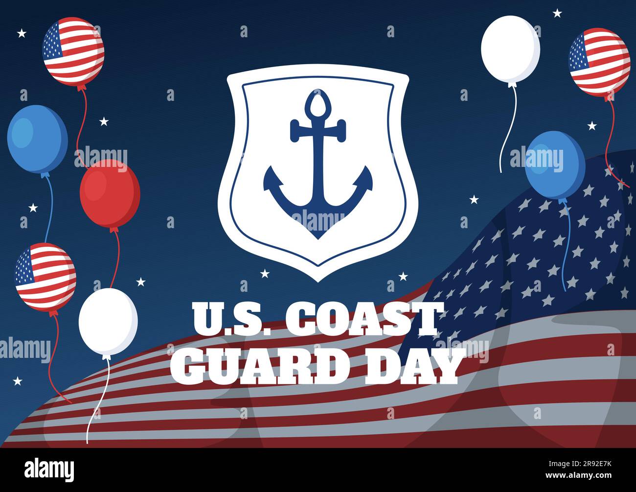 United States Coast Guard Day Vector Illustration on August 4 with ...