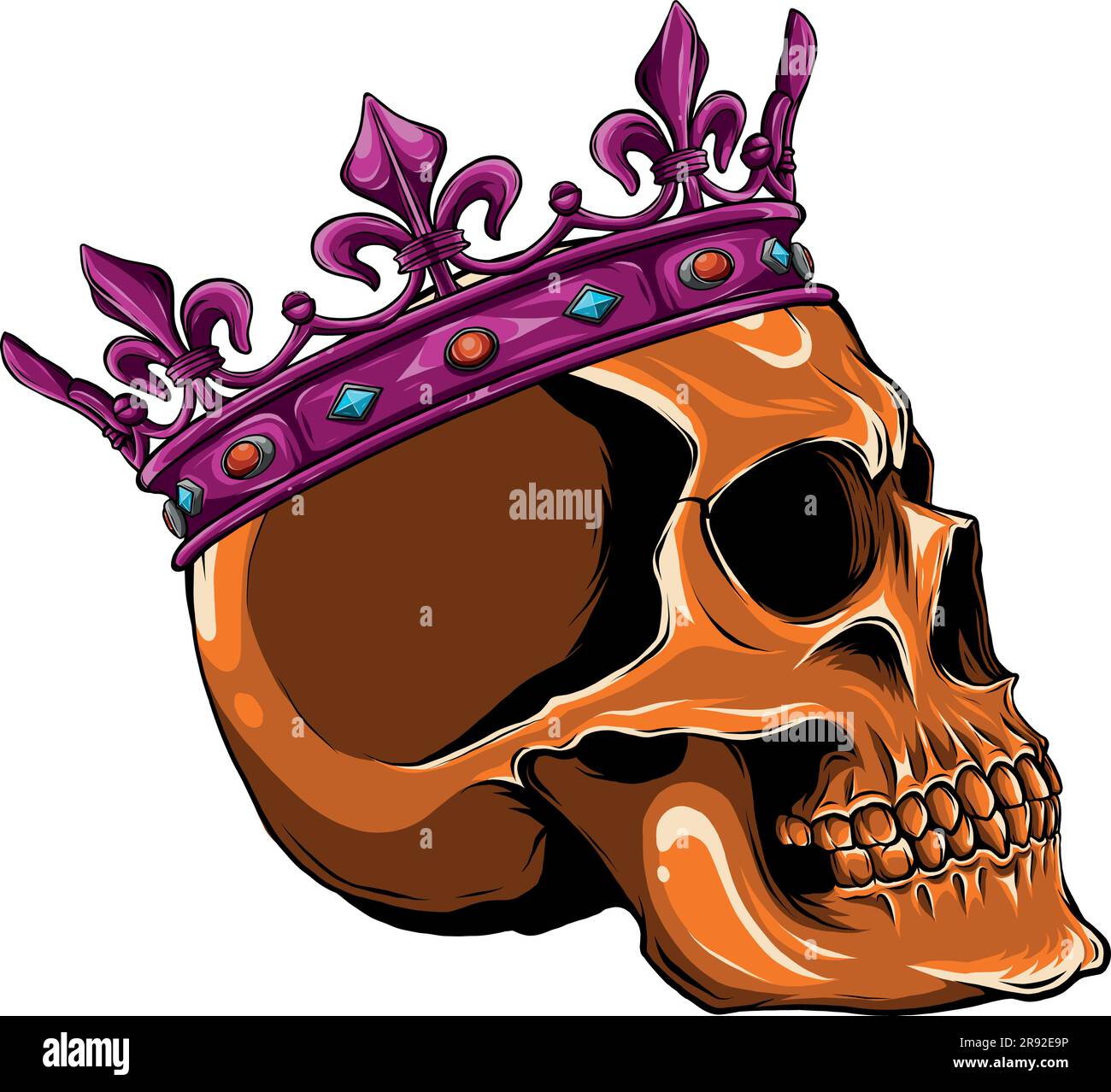 vector skull with crown on white background Stock Vector Image & Art ...