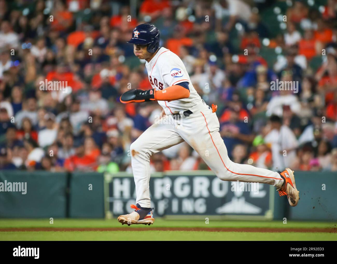 HOUSTON, TX - JUNE 21: Houston Astros shortstop Jeremy Peña (3) sprints ...