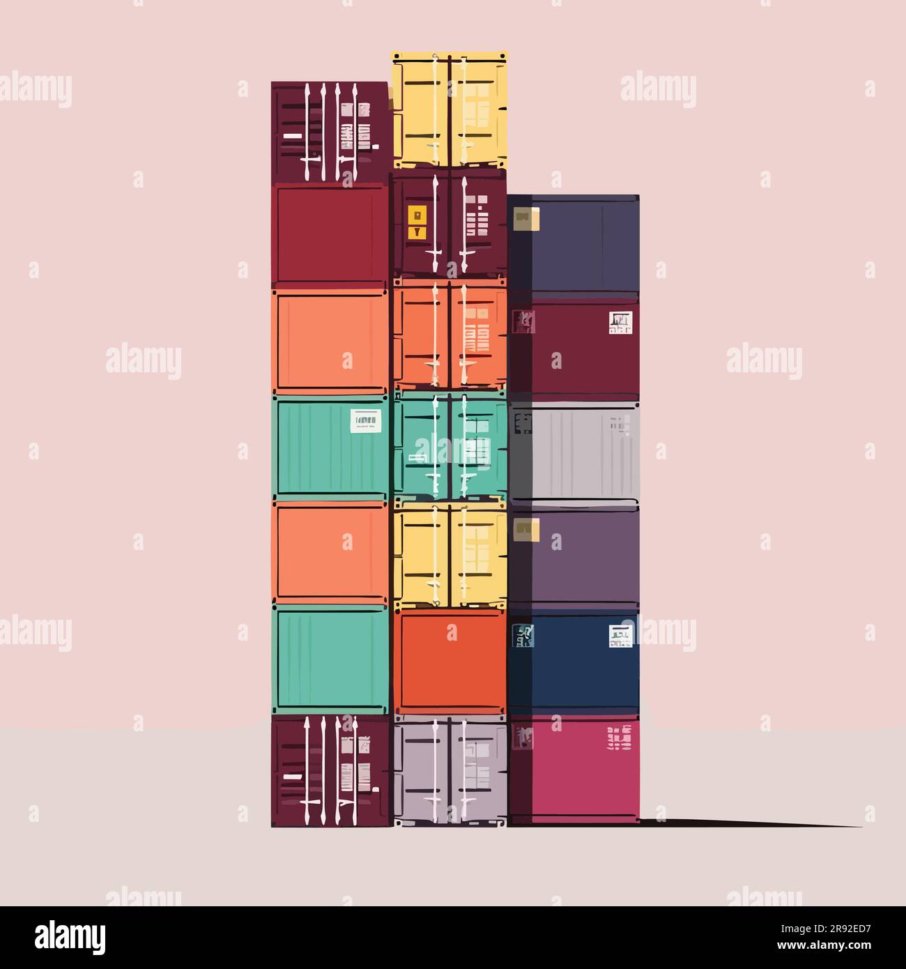 Terminal of containers Stock Vector Images - Alamy