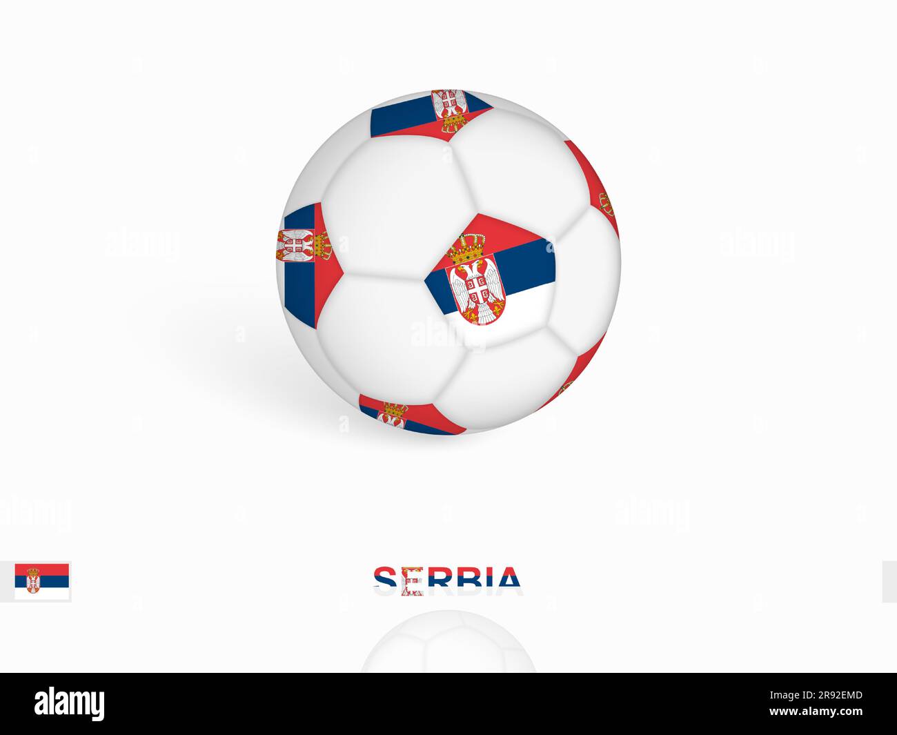 Soccer ball with the Serbia flag, football sport equipment. Vector ...