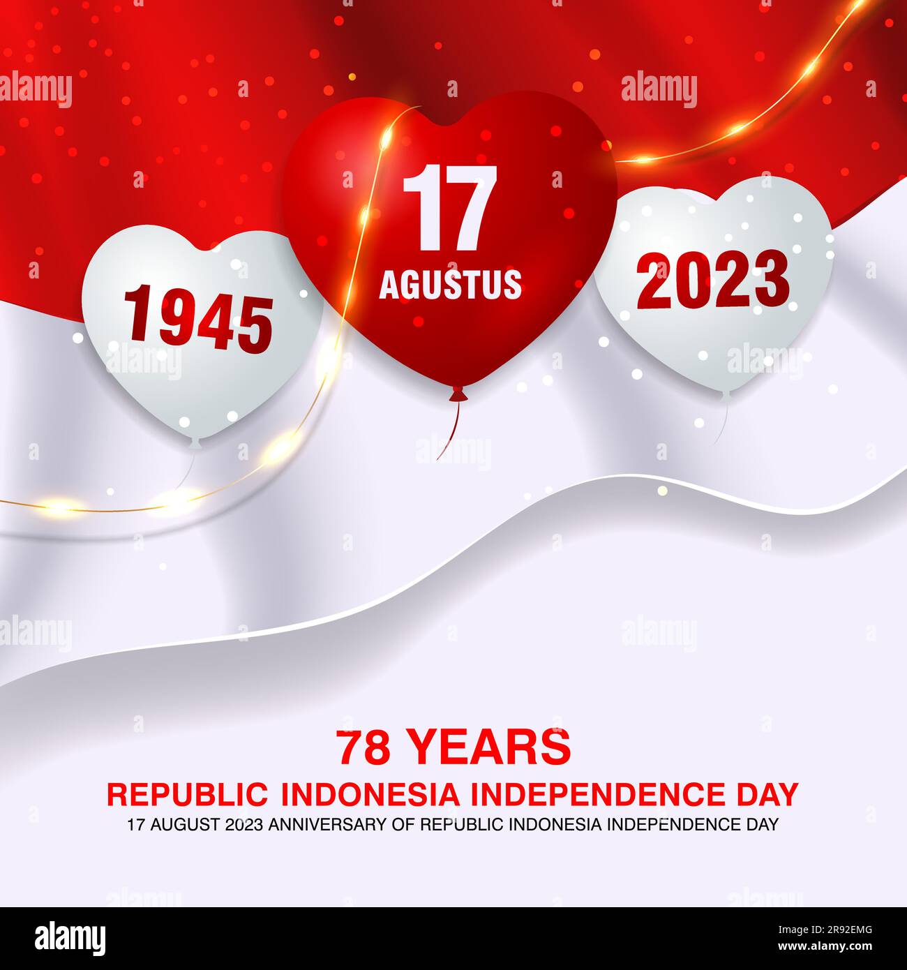 17 August. Indonesia independence day celebration background with ...