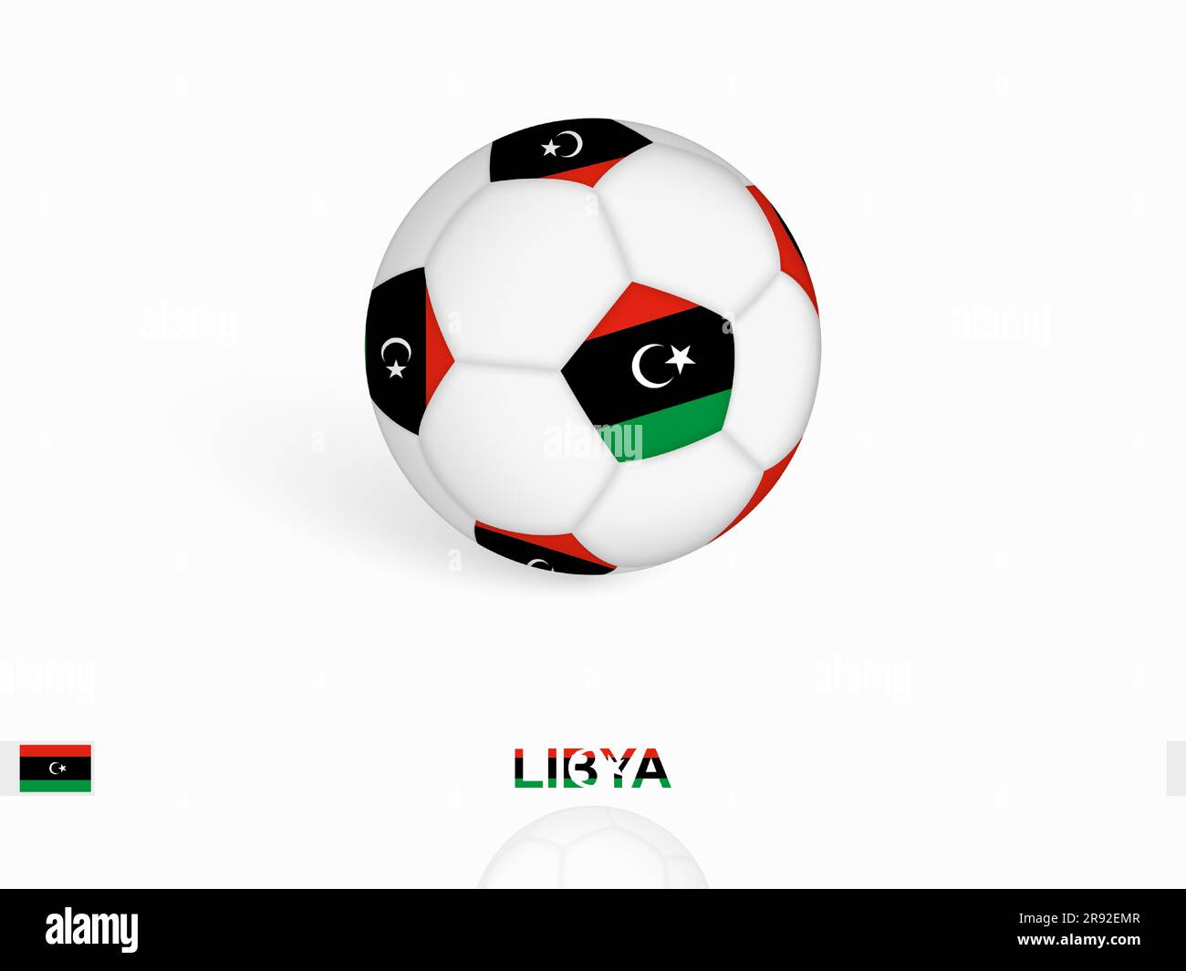 Soccer ball with the Libya flag, football sport equipment. Vector ...