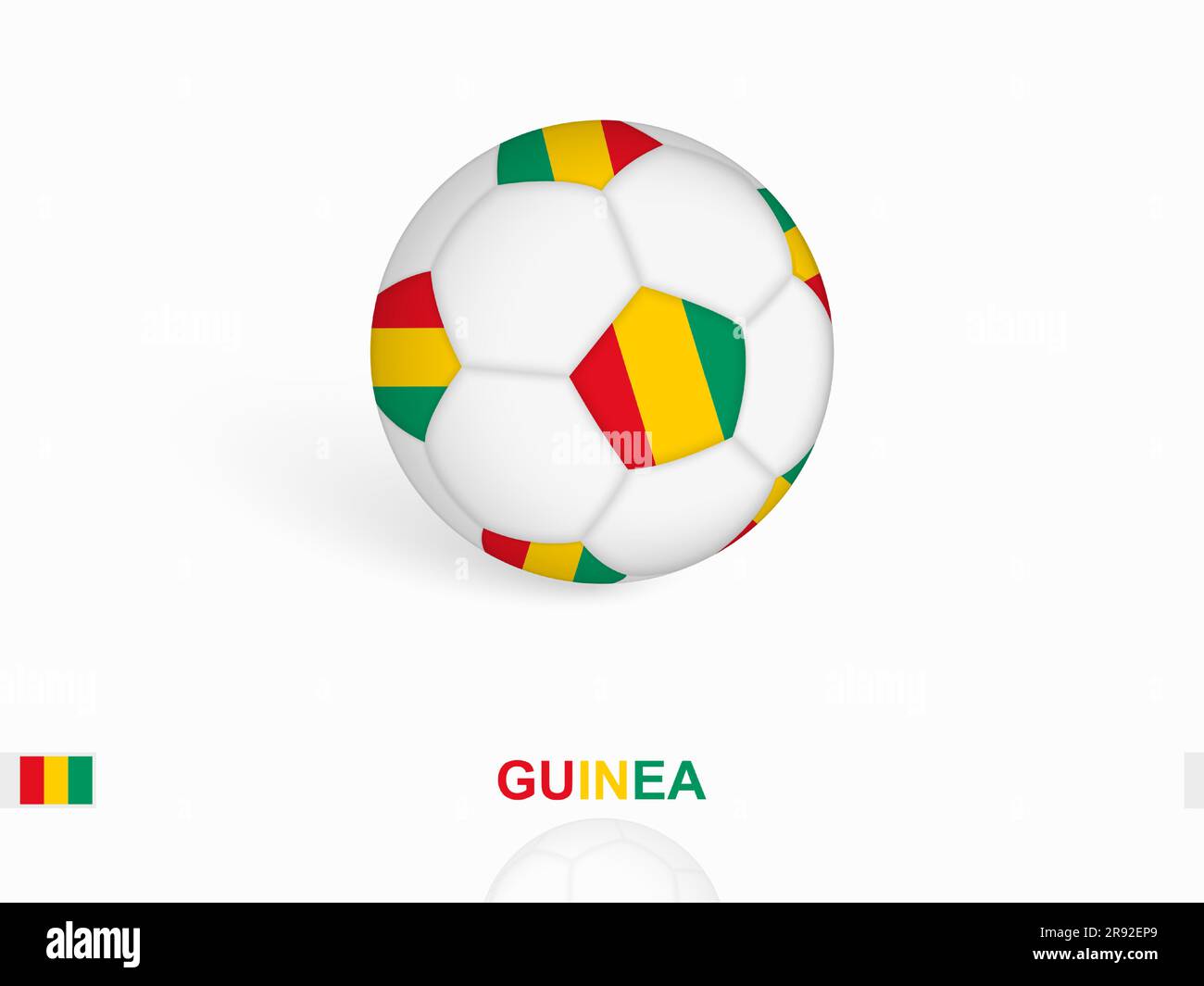 Soccer ball with the Guinea flag, football sport equipment. Vector ...