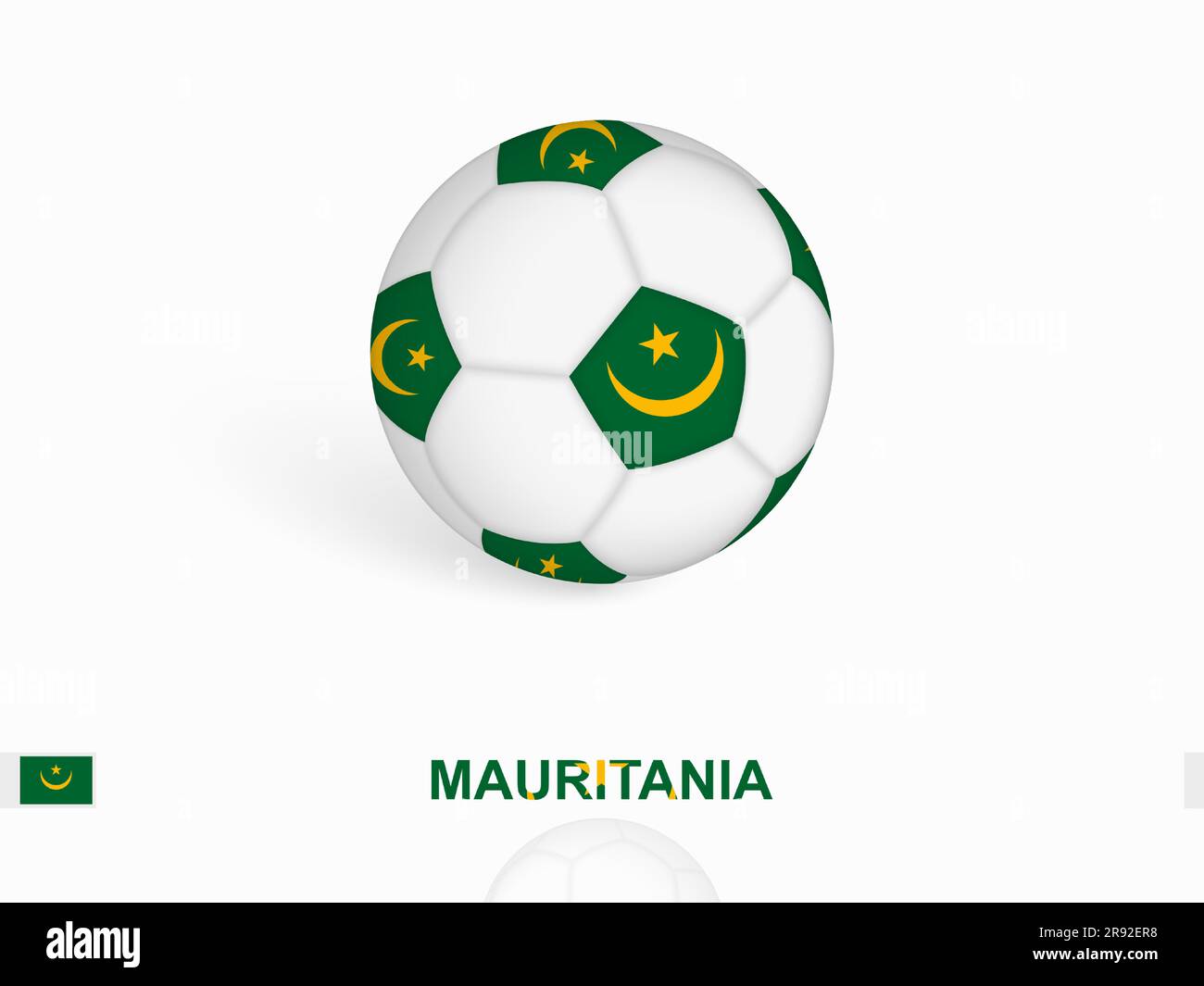 Soccer ball with the Mauritania flag, football sport equipment. Vector ...