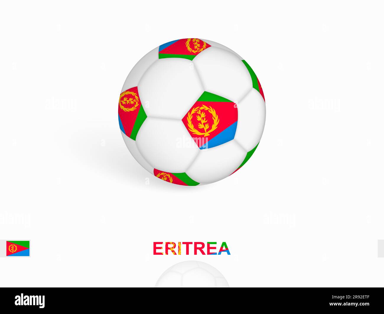 Soccer ball with the Eritrea flag, football sport equipment. Vector ...