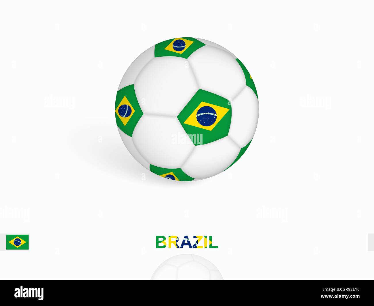 Soccer ball with the Brazil flag, football sport equipment. Vector ...