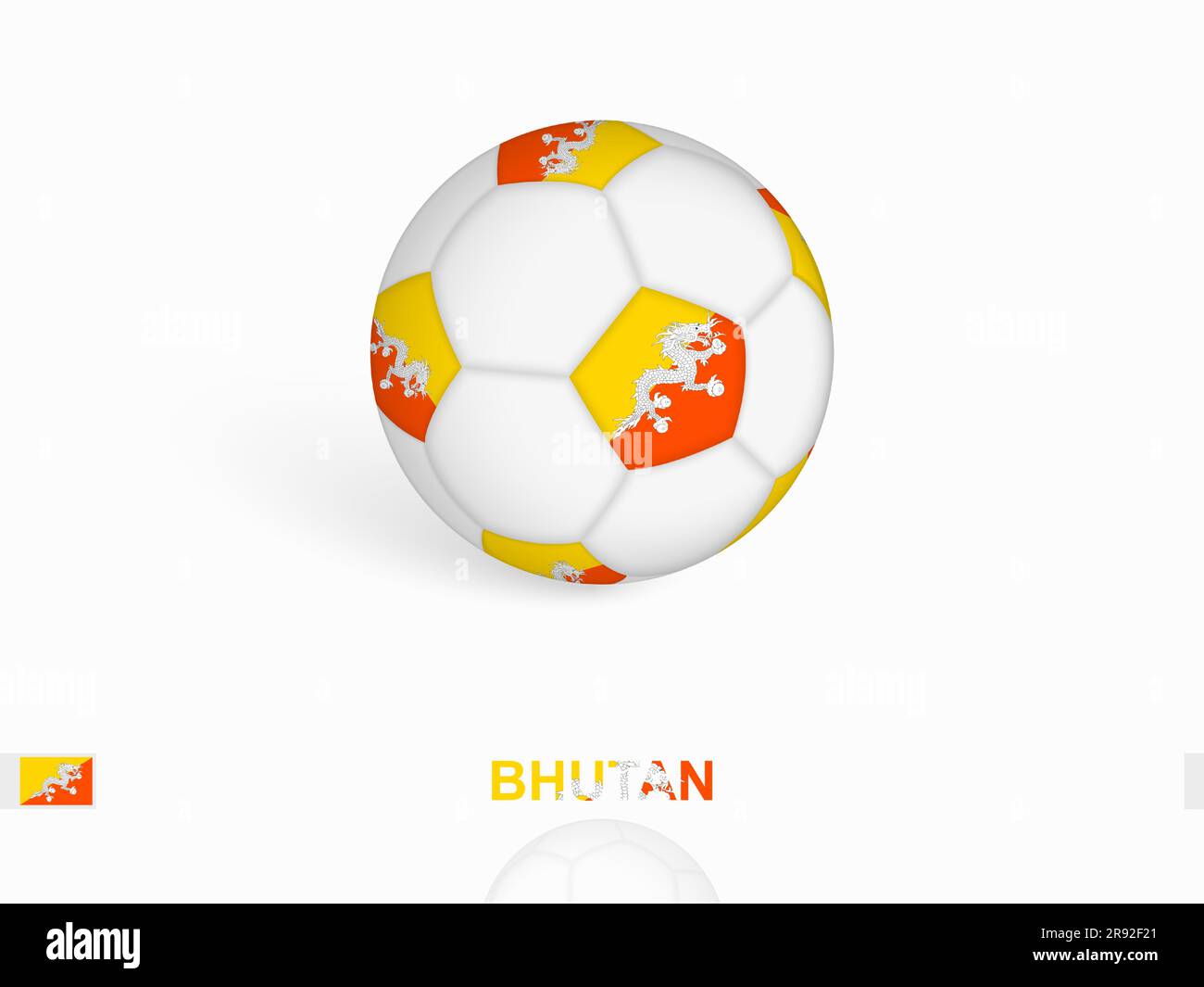 Soccer ball with the Bhutan flag, football sport equipment. Vector ...