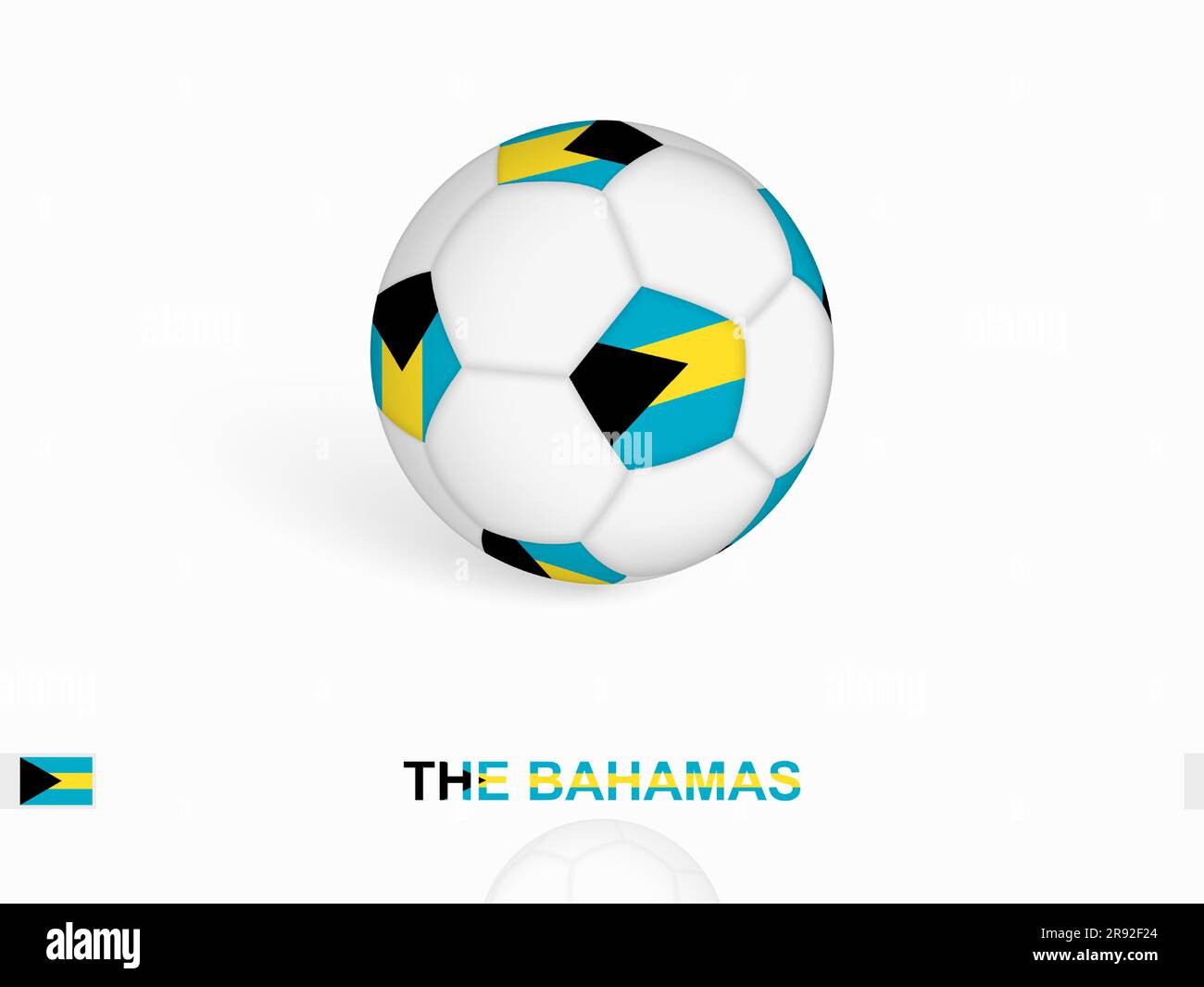Soccer ball with the The Bahamas flag, football sport equipment. Vector ...