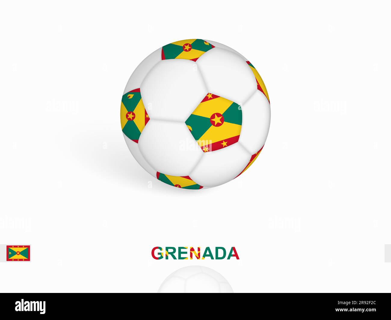 Soccer ball with the Grenada flag, football sport equipment. Vector ...