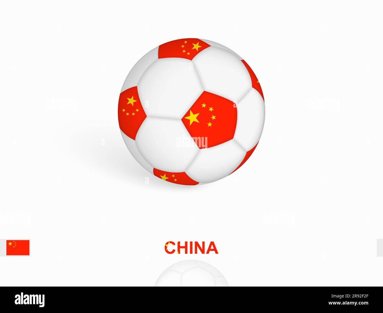 Soccer ball with the China flag, football sport equipment. Vector ...
