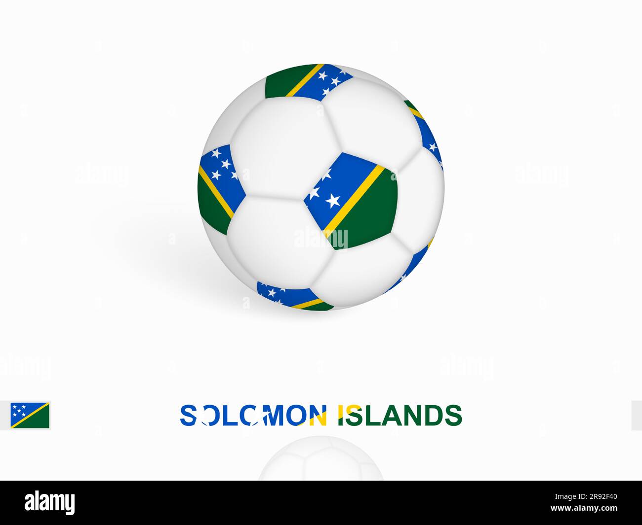 Soccer ball with the Solomon Islands flag, football sport equipment ...