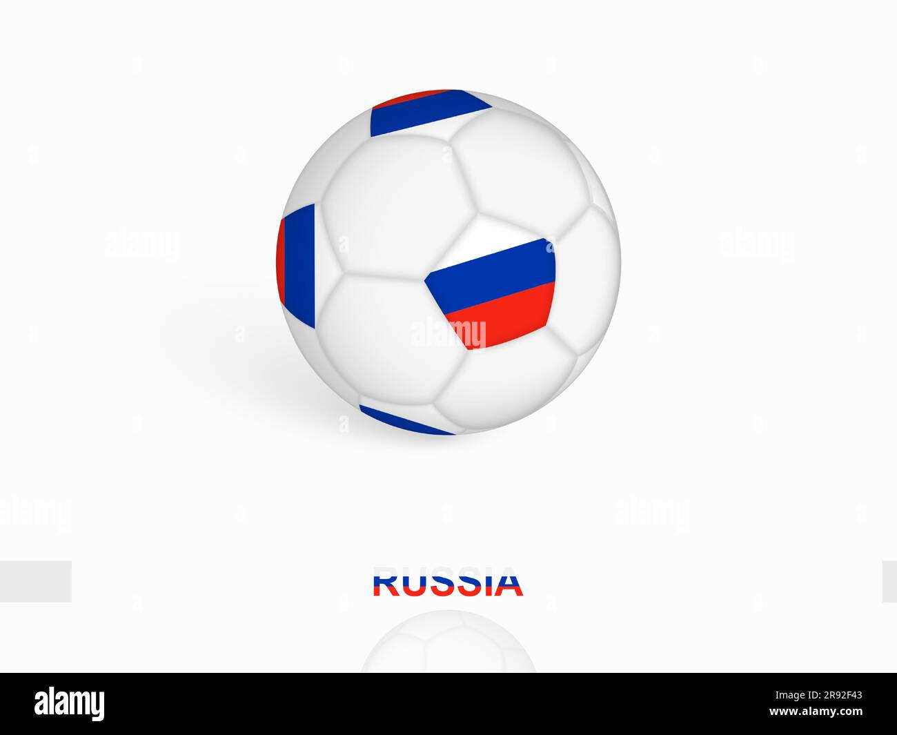 Soccer ball with the Russia flag, football sport equipment. Vector ...