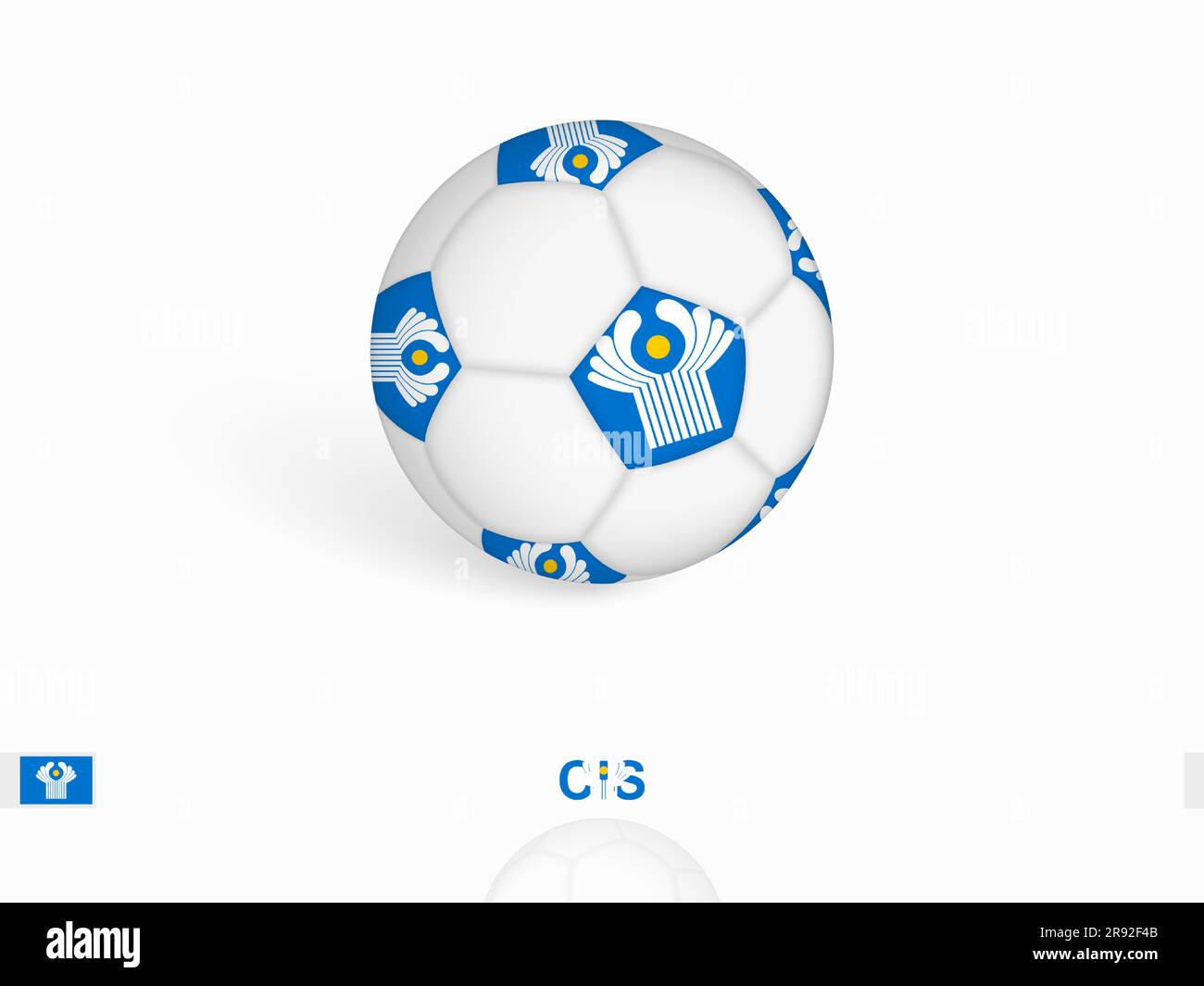 Soccer ball with the CIS flag, football sport equipment. Vector ...