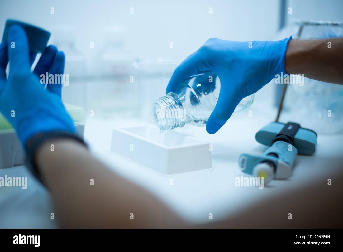 In vitro cellular assay using multi pipette and well plate cell culture ...