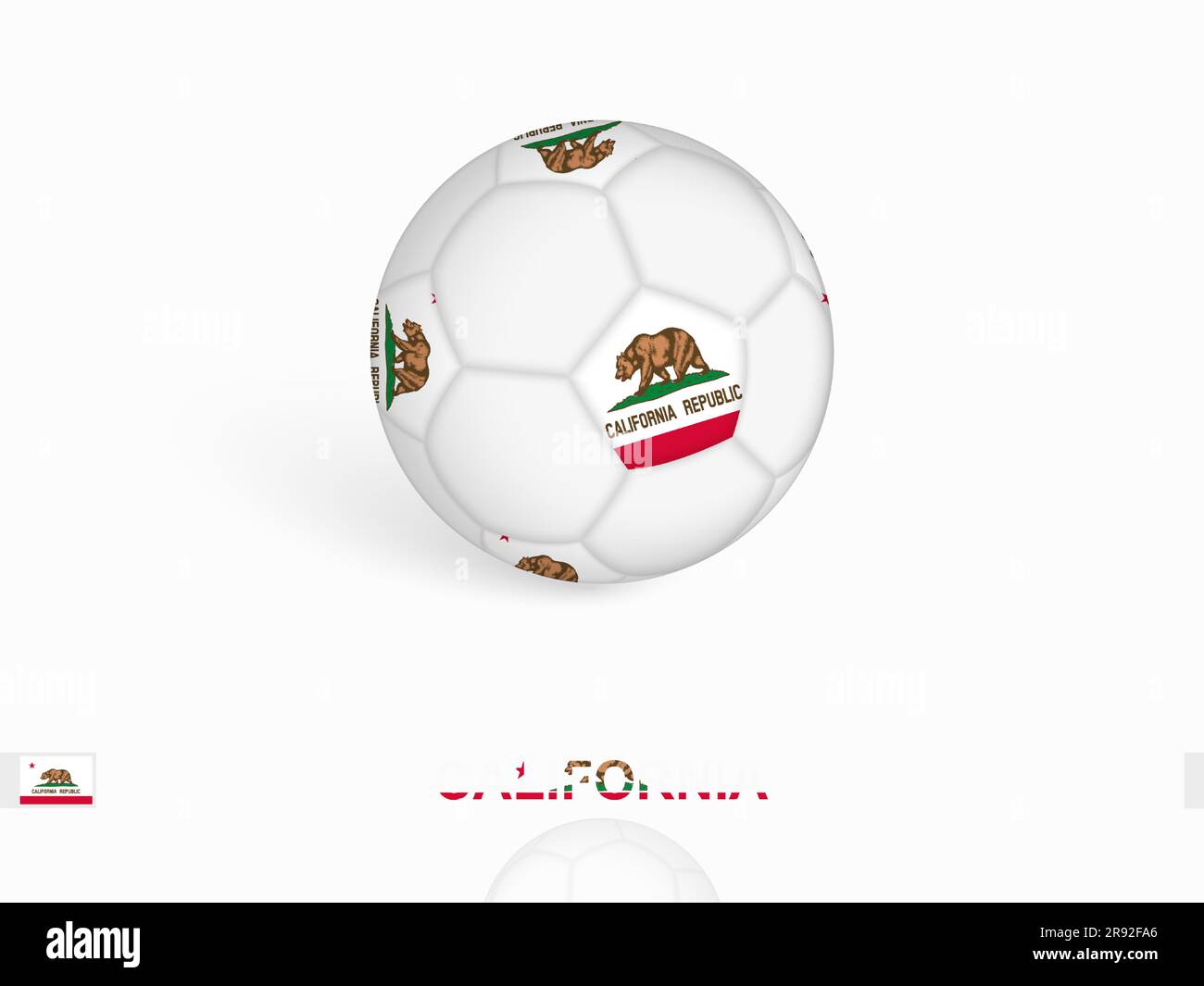 Soccer ball with the California flag, football sport equipment. Vector ...