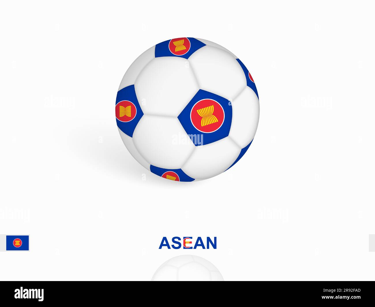 Soccer ball with the ASEAN flag, football sport equipment. Vector ...