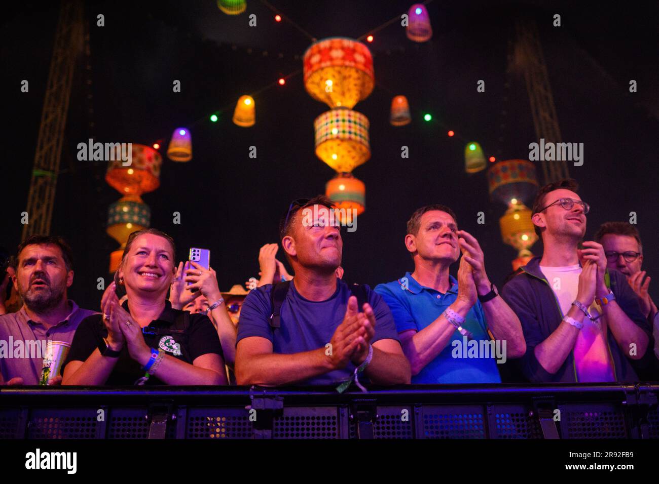 Somerset, UK. 23 June 2023. the crowd watch Freya Ridings performing at ...