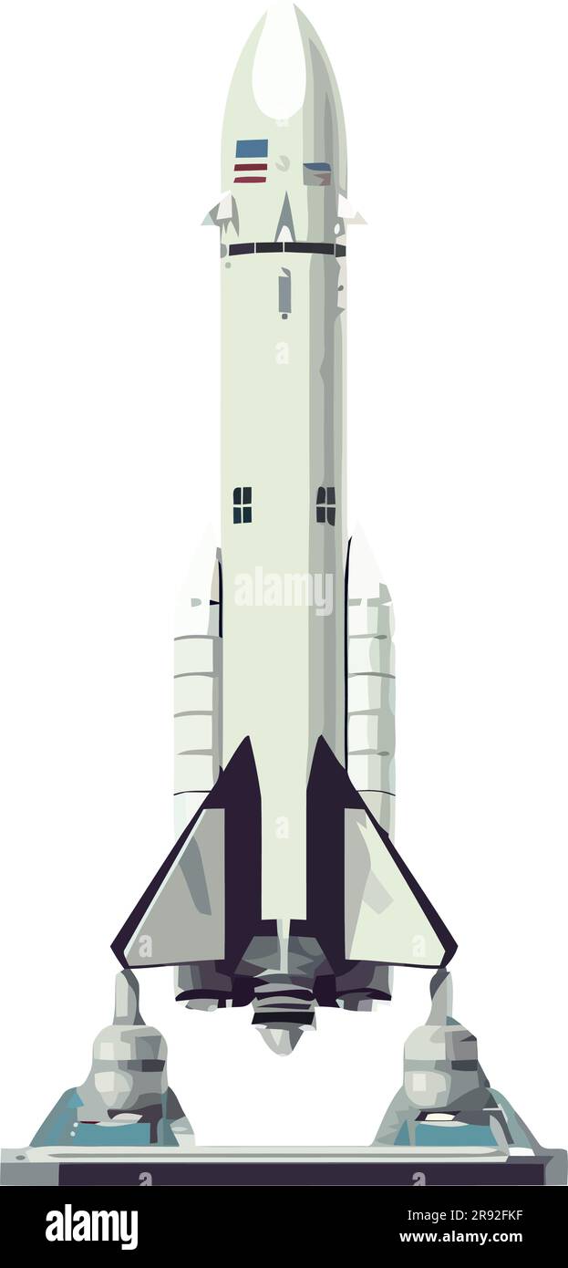 Spaceship launches into orbit, symbolizing progress Stock Vector Image ...