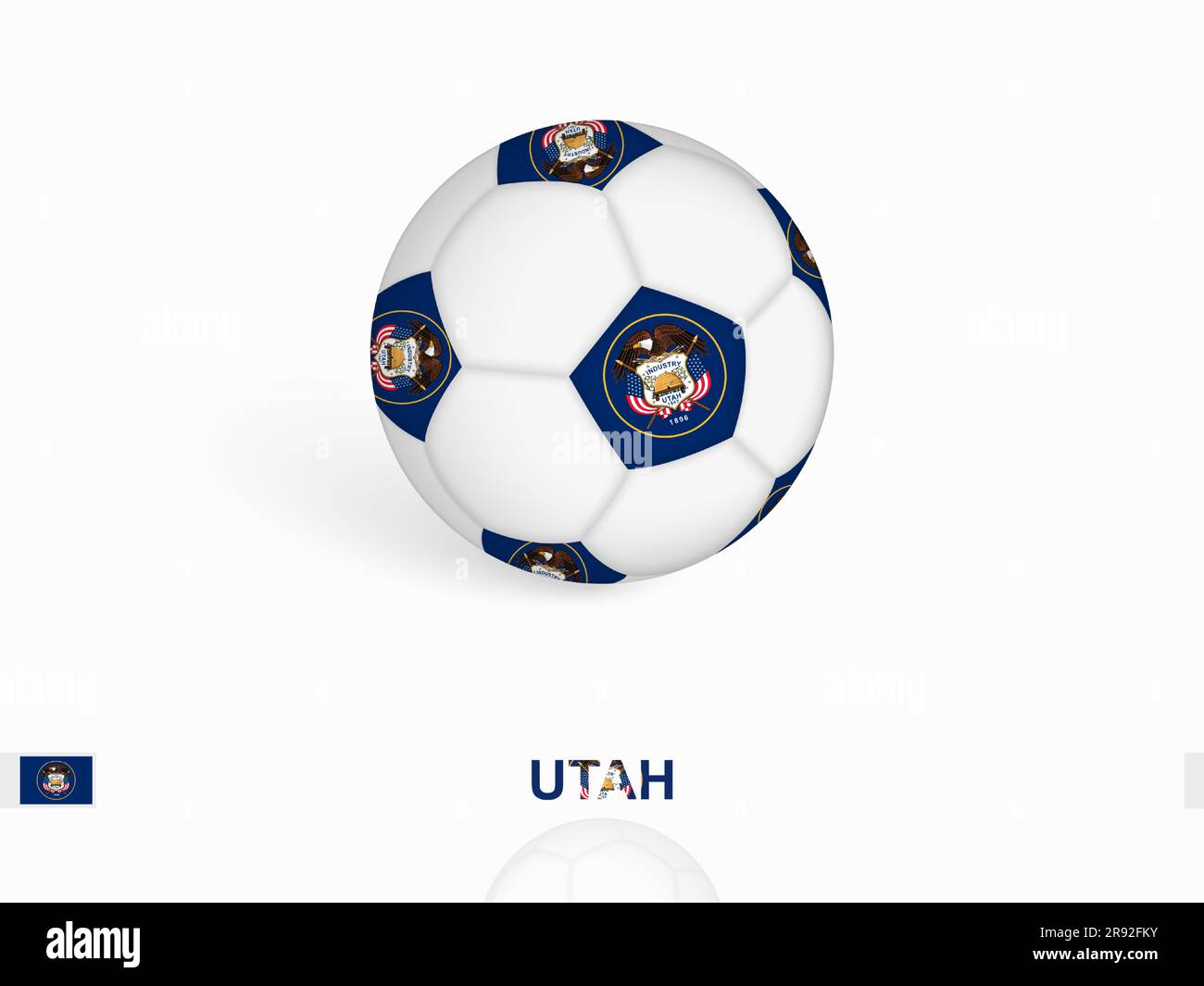 Soccer ball with the Utah flag, football sport equipment. Vector ...