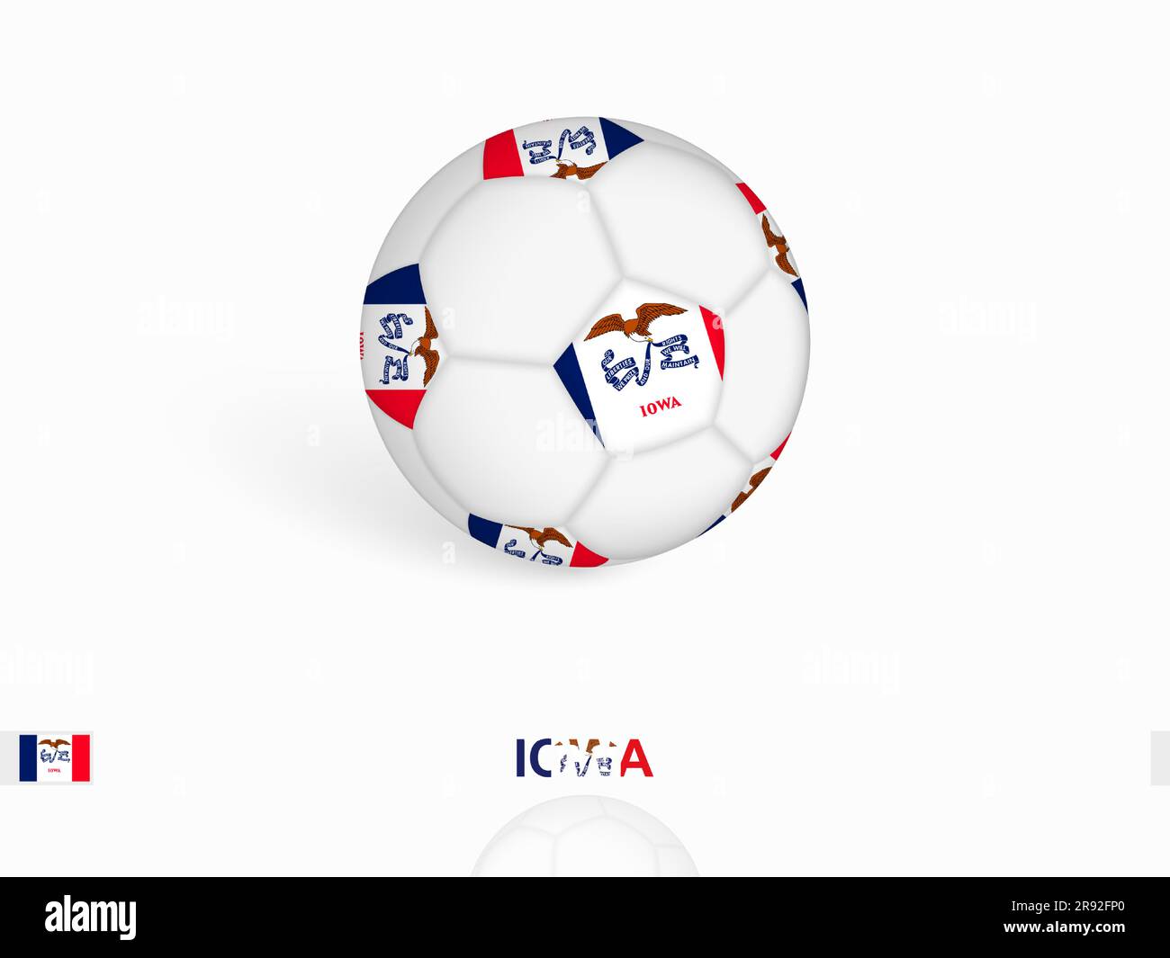 Soccer ball with the Iowa flag, football sport equipment. Vector ...