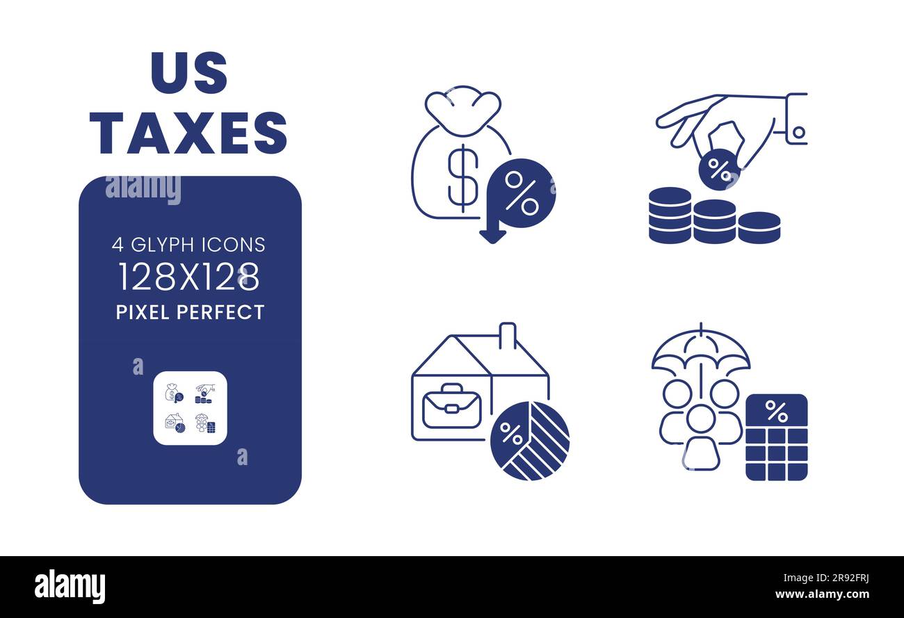 US taxes black solid desktop icons pack Stock Vector Image & Art - Alamy