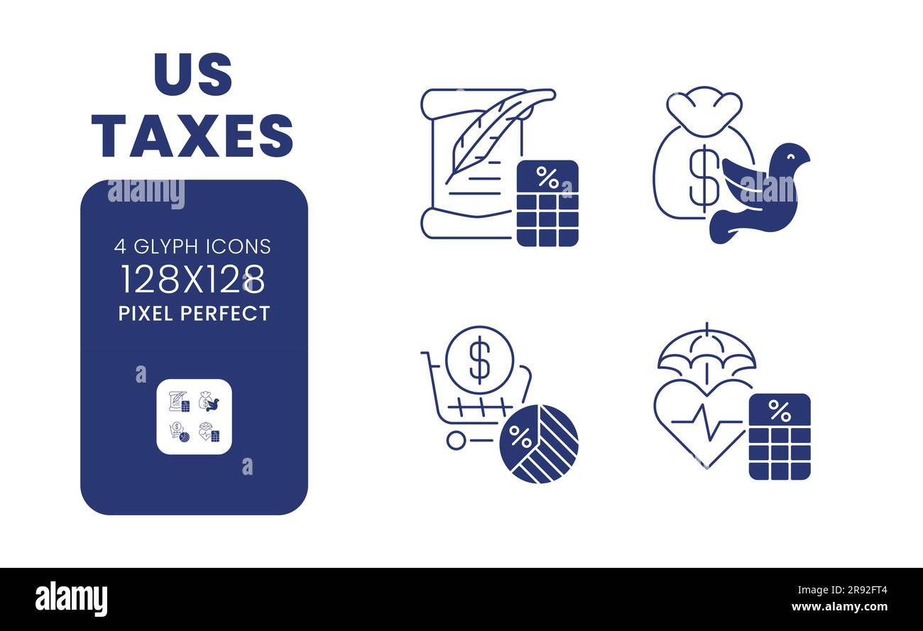US taxes black solid desktop icons pack Stock Vector Image & Art - Alamy