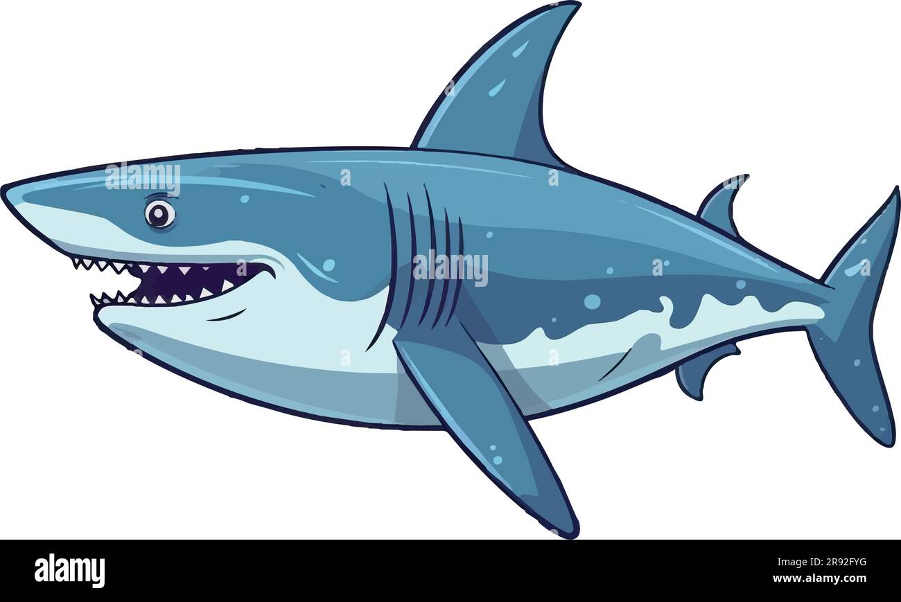 Sharp teeth of a cute fish symbolize underwater danger Stock Vector ...