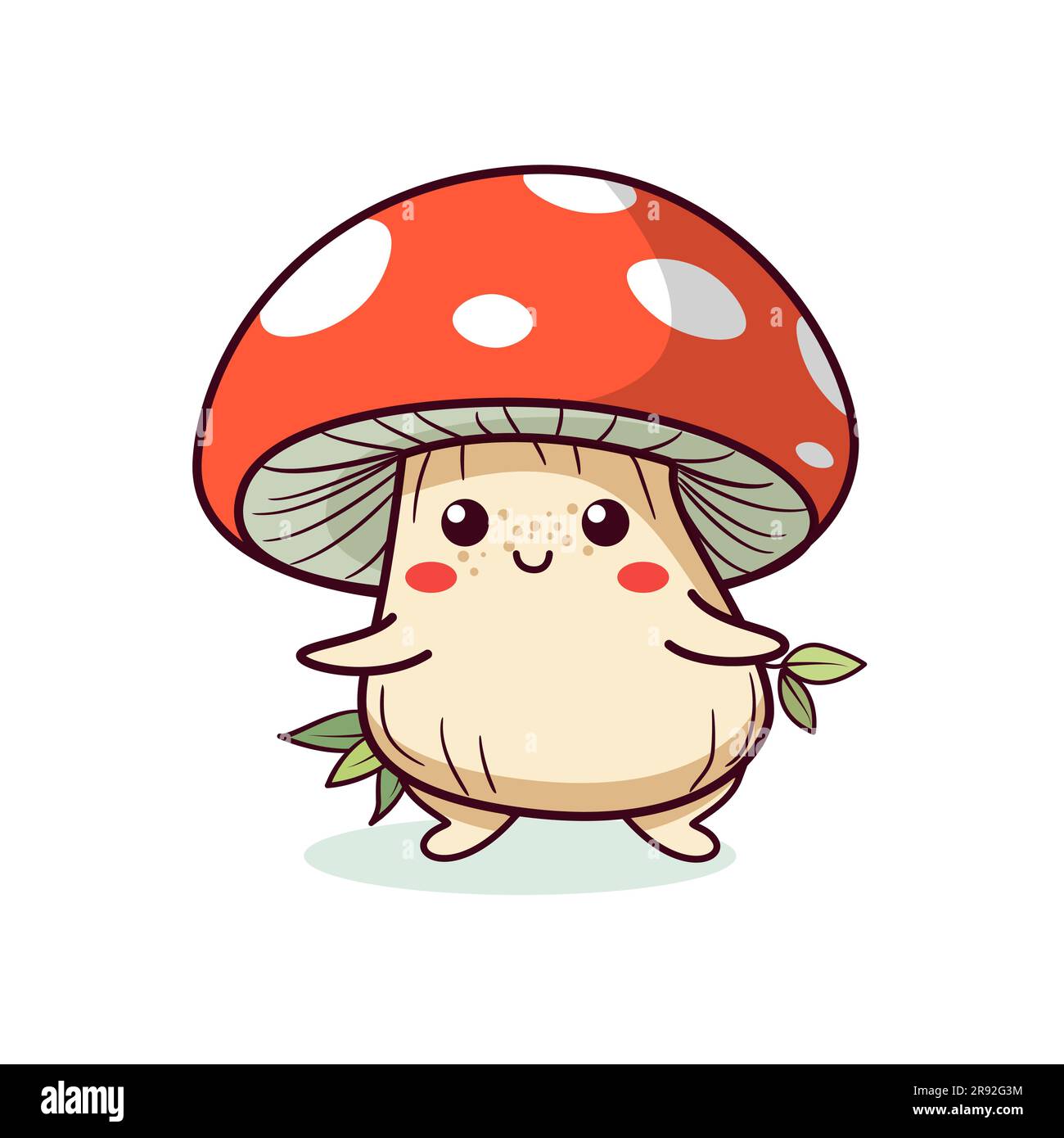 Cute cartoon mushroom illustration for kids. Vector Stock Vector Image ...