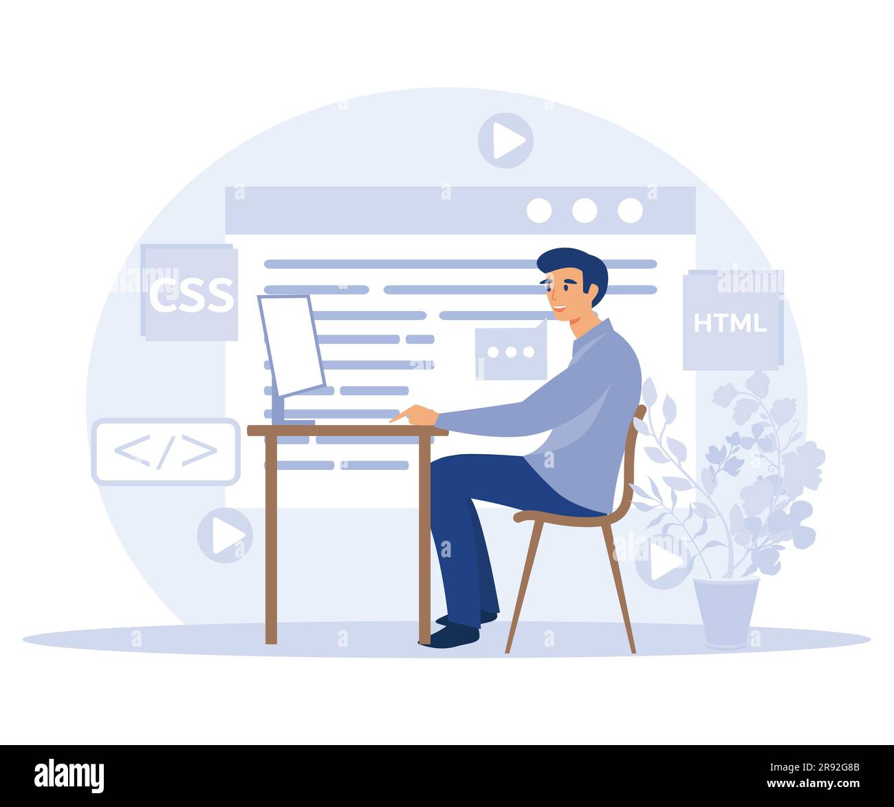 Website Architecture Concept. Web Development. Interface Design 