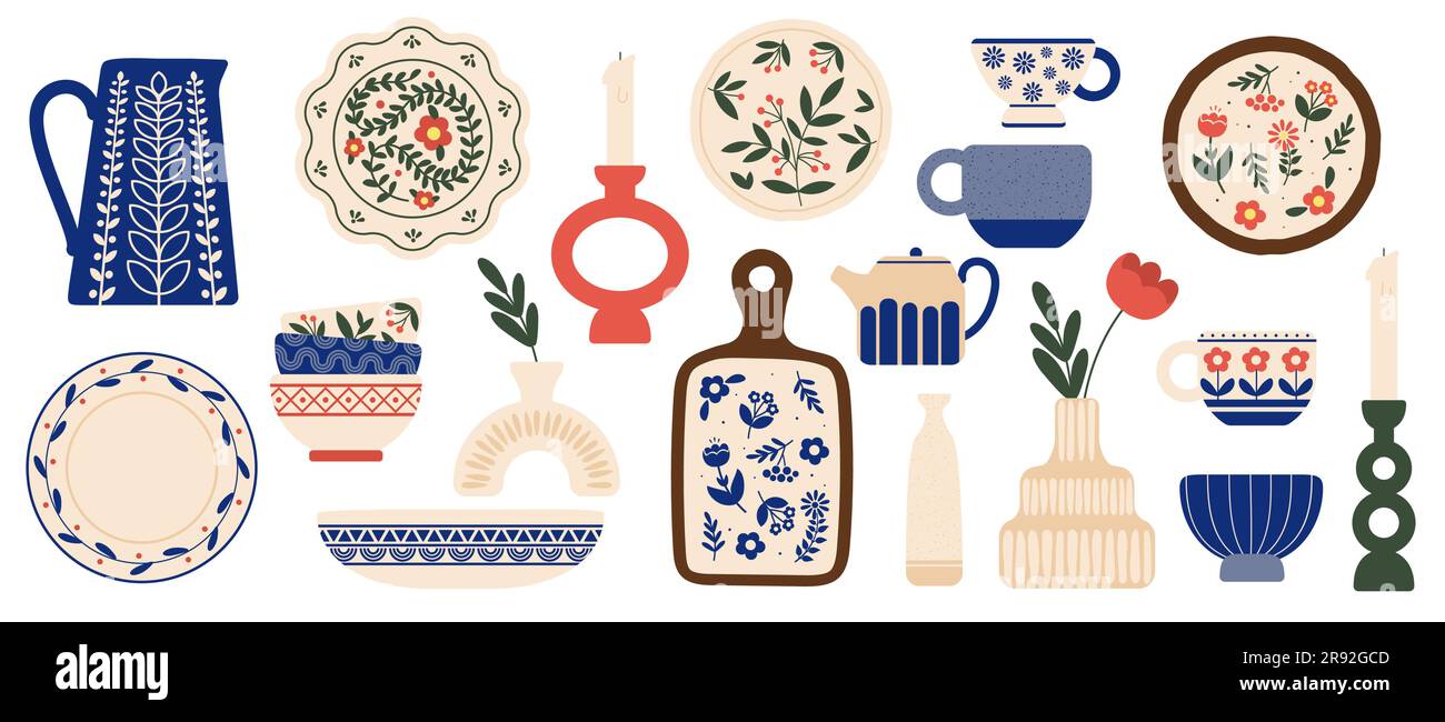 Handmade ceramics pottery set Stock Vector Image & Art - Alamy