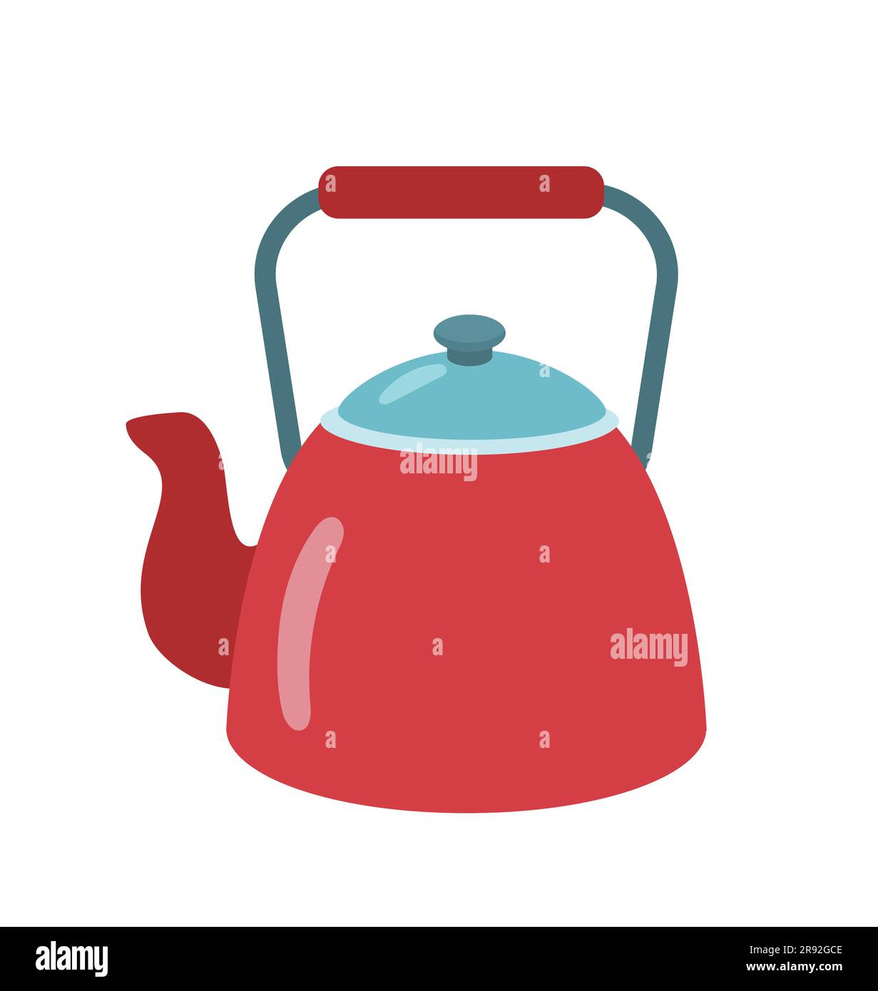 Kitchen red teapot sticker concept Stock Vector Image & Art - Alamy