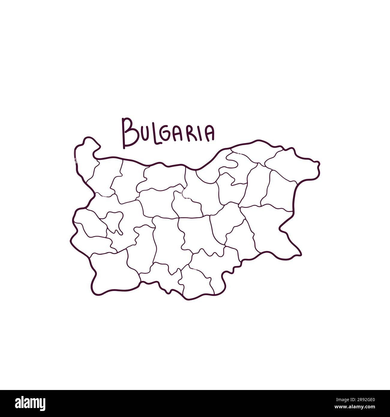 Hand Drawn Doodle Map Of Bulgaria. Vector Illustration Stock Vector ...