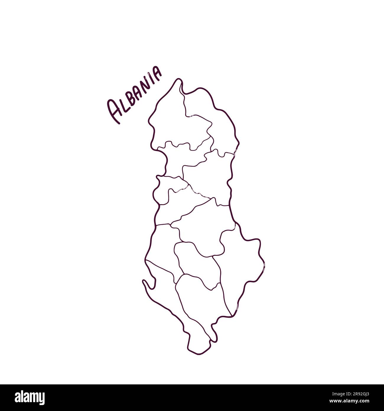 Hand Drawn Doodle Map Of Albania. Vector Illustration Stock Vector ...