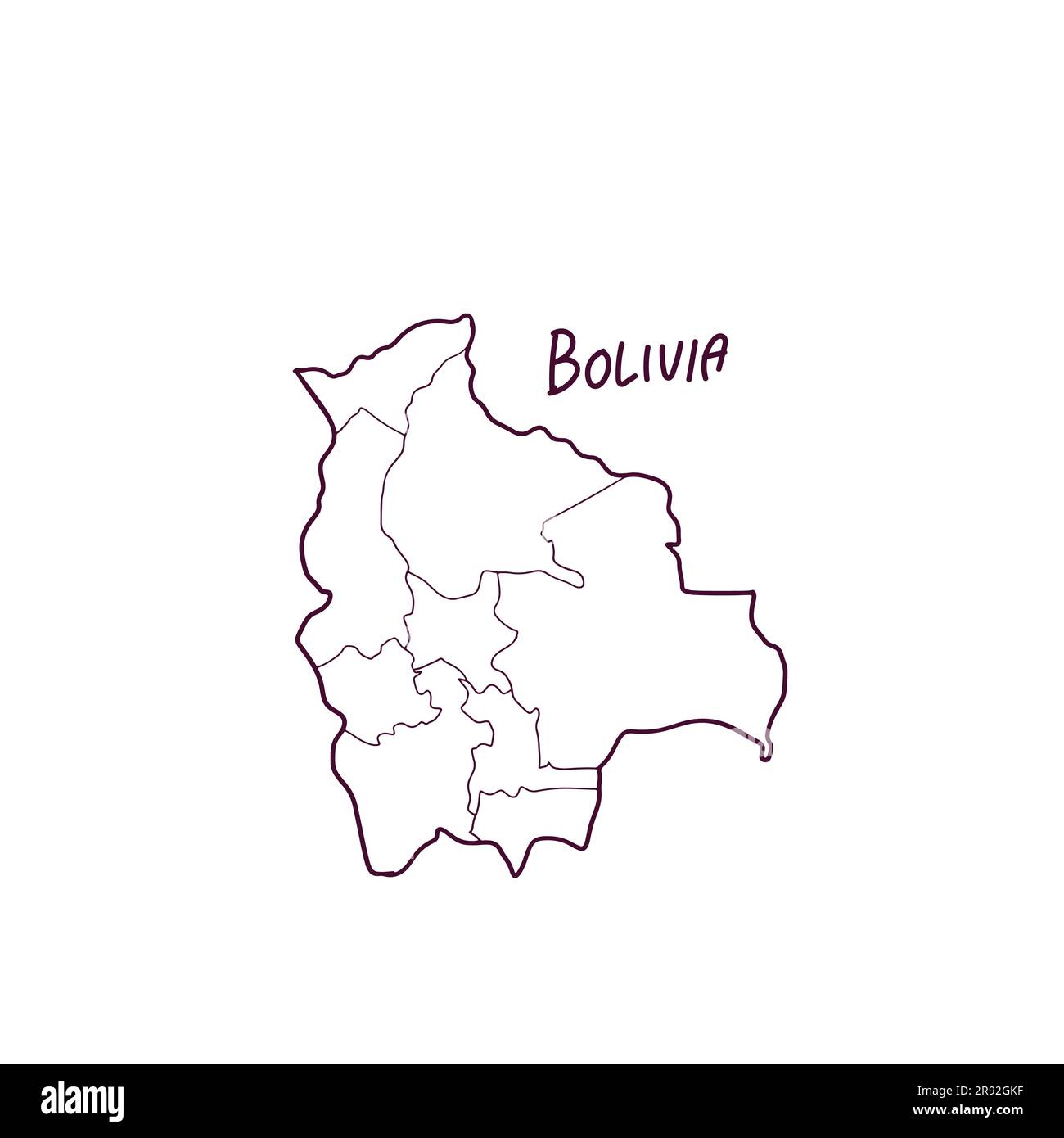 Hand Drawn Doodle Map Of Bolivia. Vector Illustration Stock Vector Image & Art - Alamy