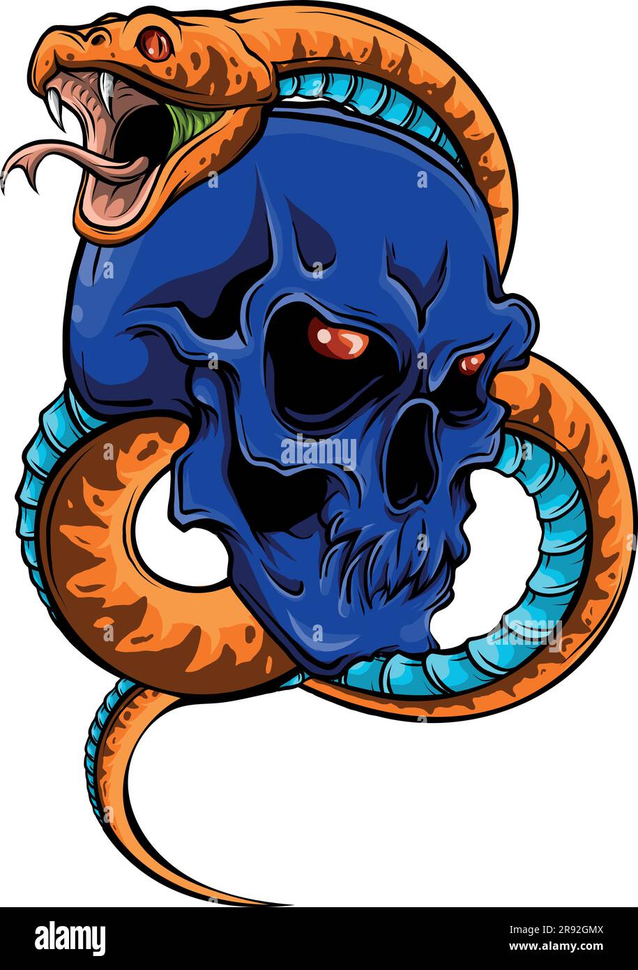 vector illustration of snake with human skull Stock Vector Image & Art ...