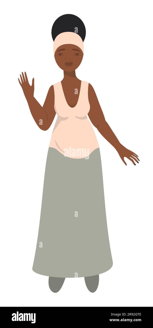 Woman Full height portrait Design element Vector illustration Isolated ...