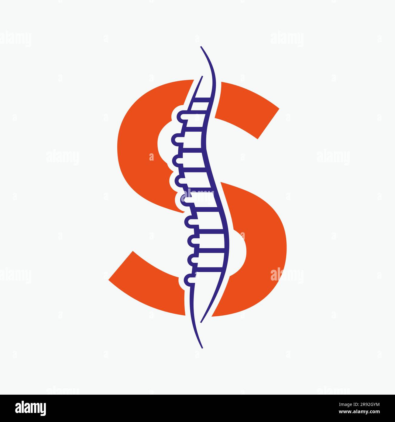 Letter S Orthopedic Health Bone Logo Design With Back Bone Icon. Bone ...