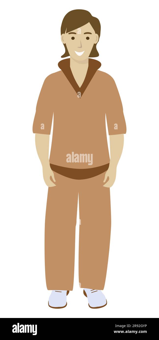 Boy Full height portrait Front view Design element Vertical vector ...