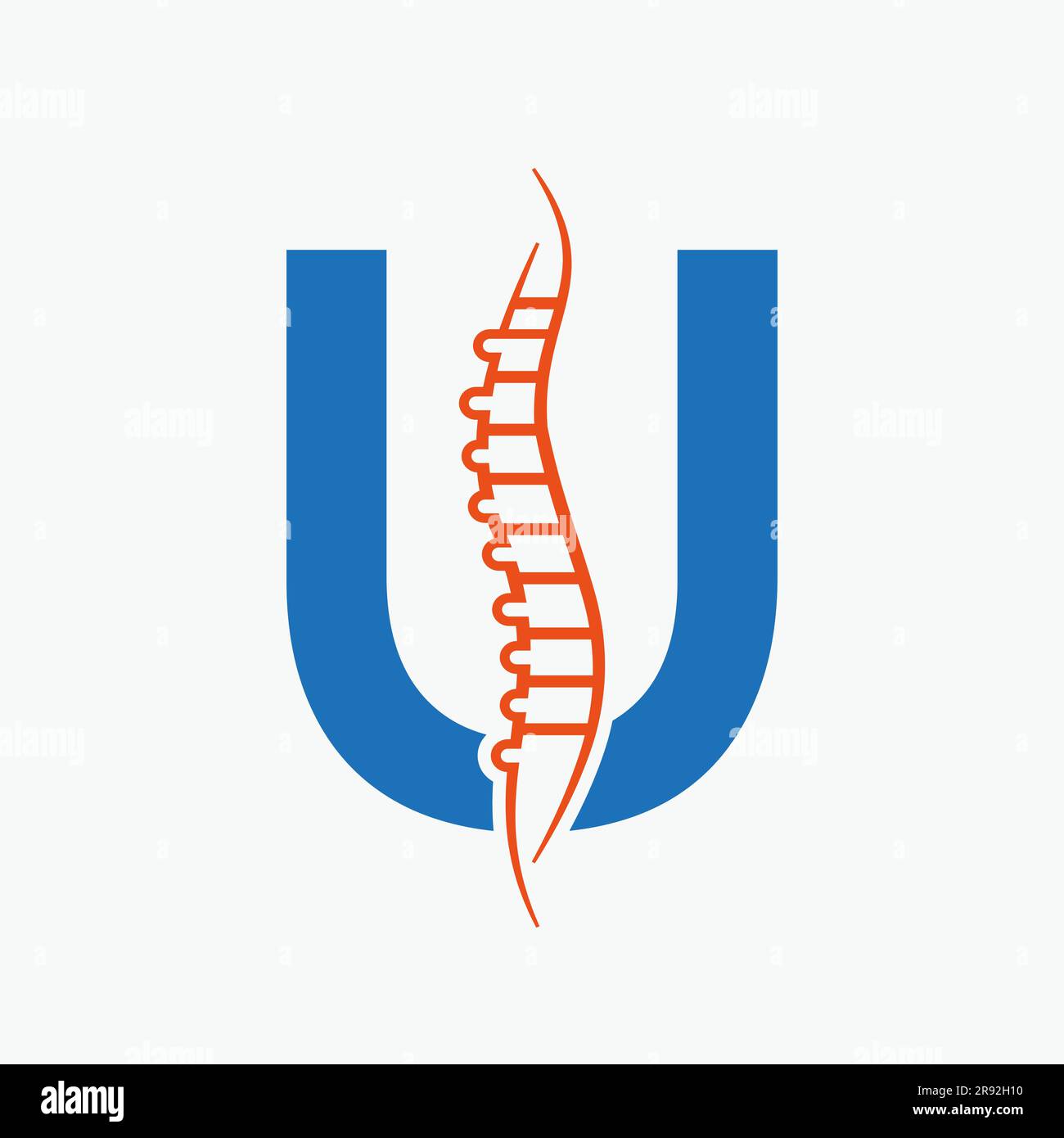 Letter U Orthopedic Health Bone Logo Design With Back Bone Icon. Bone ...