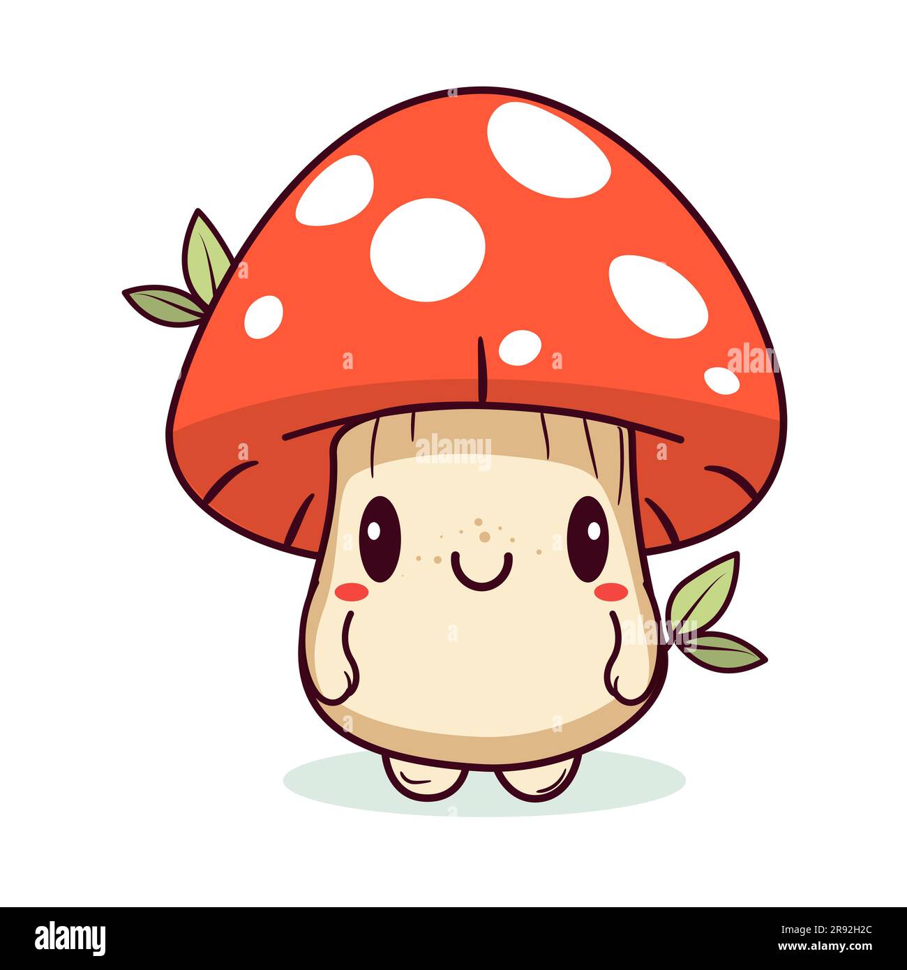 Cute cartoon mushroom illustration for kids. Vector Stock Vector Image ...