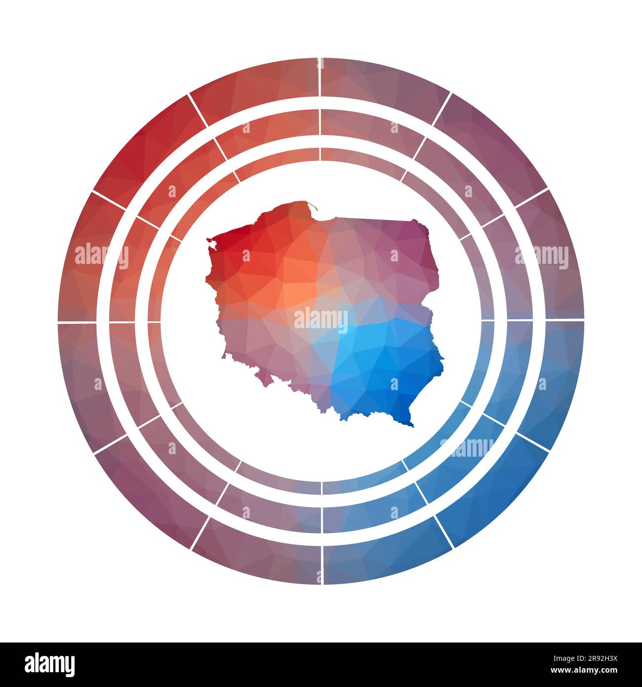 Poland badge. Bright gradient logo of country in low poly style ...