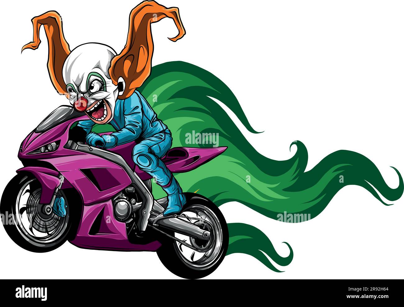 vector illustration joker Biker Motorcycle Rider racing Stock Vector ...