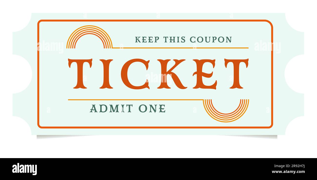 Ticket template Vector illustration Retro style Design element Isolated ...