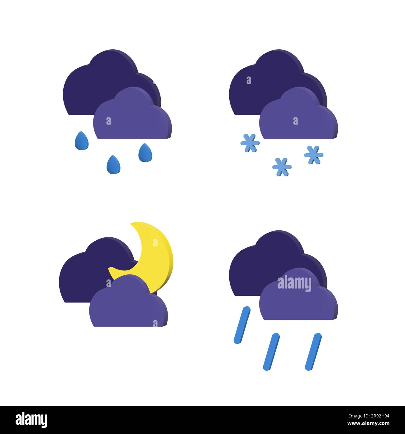 3d night weather icons for web application Stock Vector Image & Art - Alamy