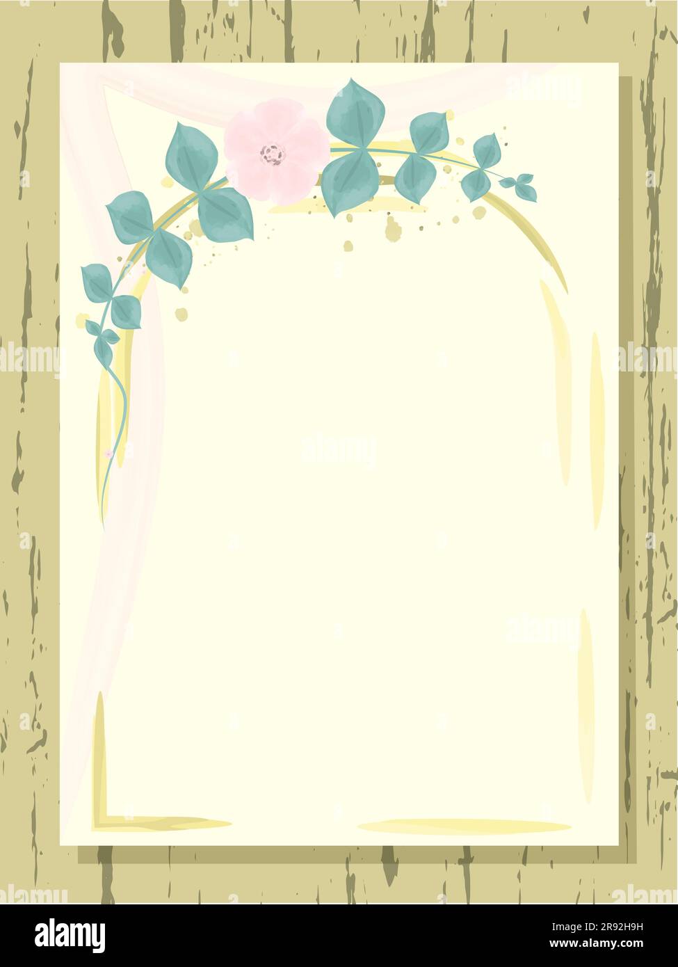 Invitation vertical template Watercolor vector illustration Retro ...