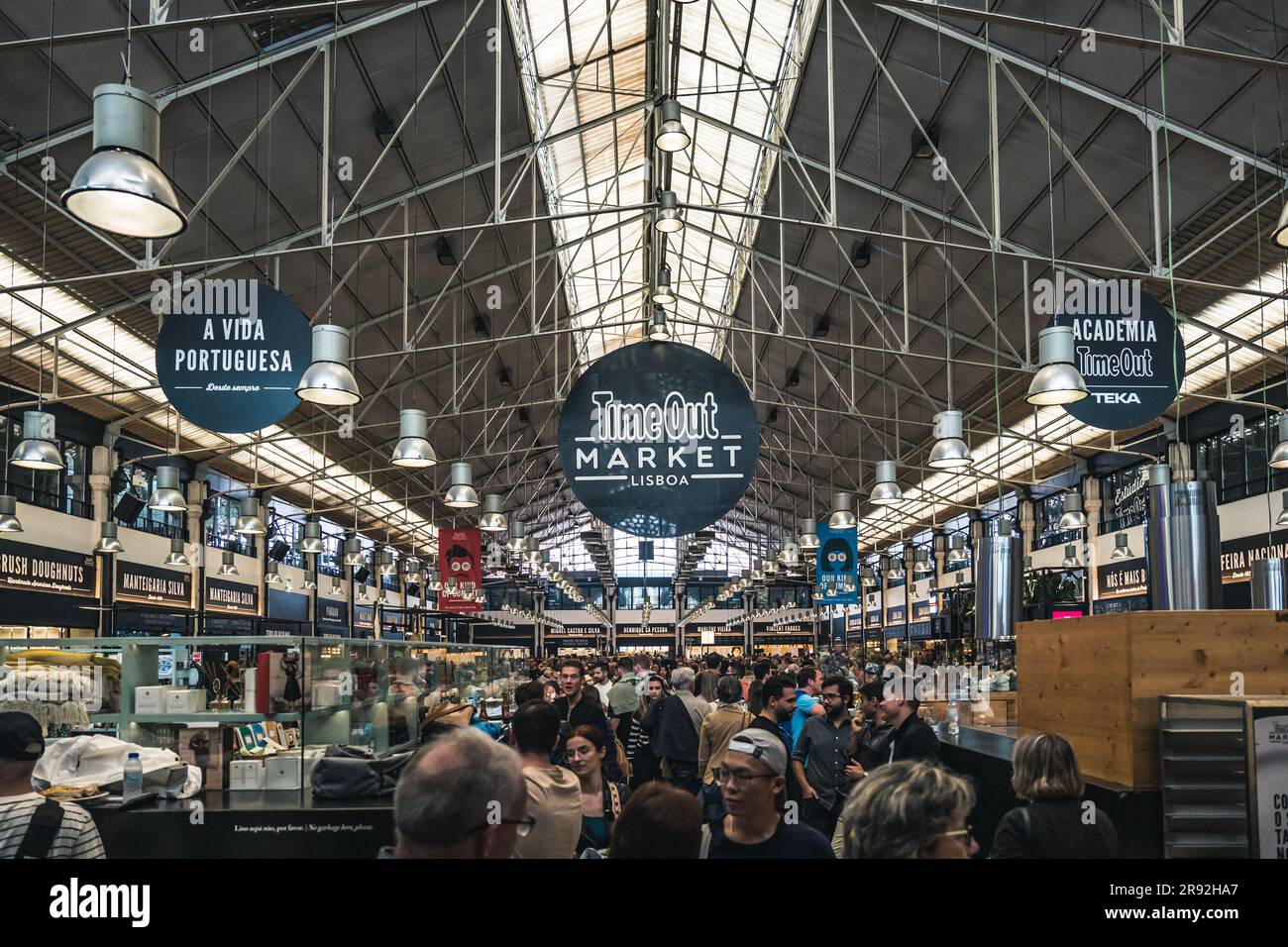 Lisbon, Portugal - March 8, 2023: Popular for tourist Time Out market ...