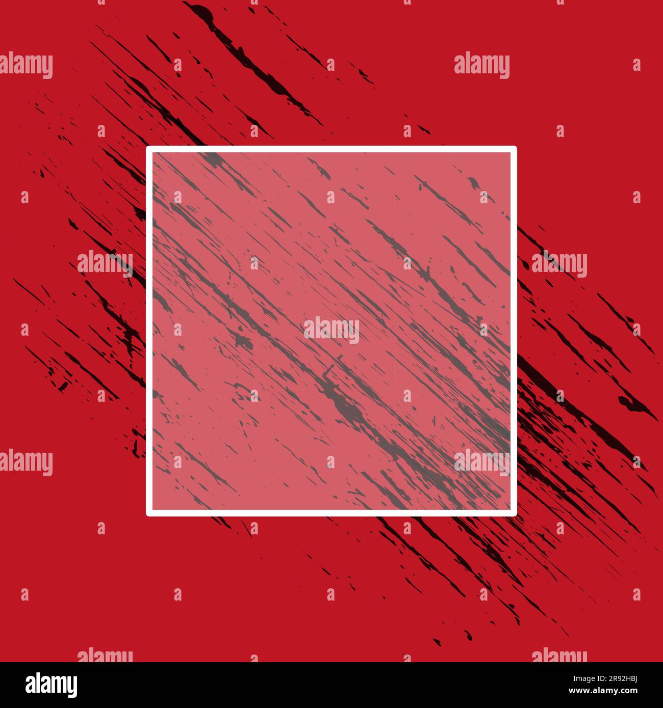 Grunge background. Brush black paint ink stroke over square frame ...