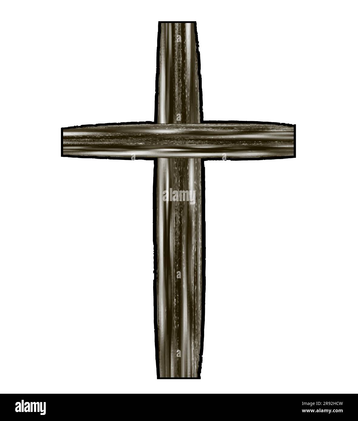 Black cross Grunge textured design element Cemetery headstone Vector ...